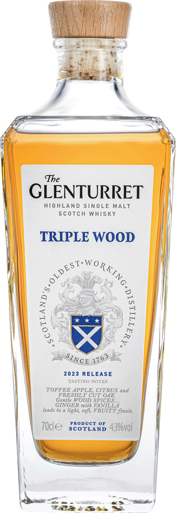GLENTURRET SINGLE MALT WHISKY TRIPLE WOOD 70CL 46% - Rodri Market